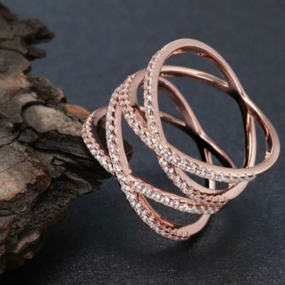 Jewelry | Rose Gold Double X Ring | Poshmark
